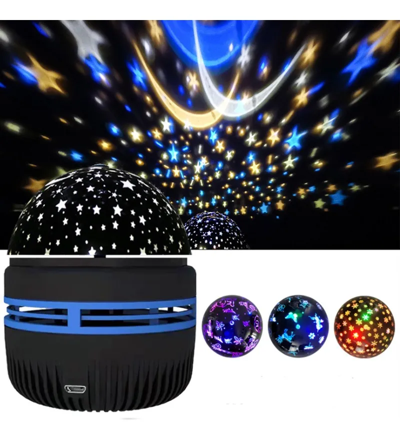 LAMPARA mini ESTRELLAS USB NOCHE PROYECTOR giratorio colores - TIENDA Oi