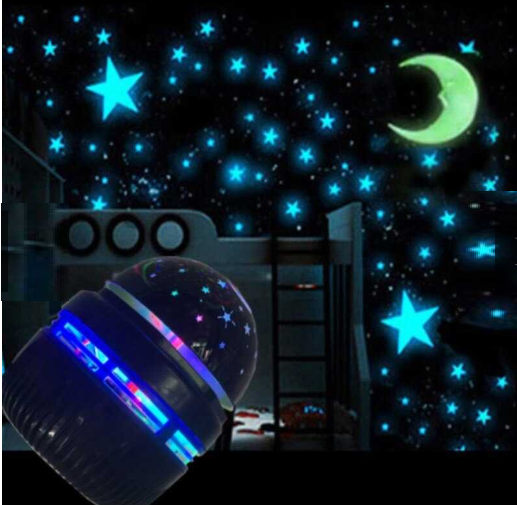 LAMPARA mini ESTRELLAS USB NOCHE PROYECTOR giratorio colores - TIENDA Oi