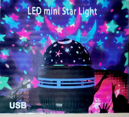 LAMPARA mini ESTRELLAS USB NOCHE PROYECTOR giratorio colores - TIENDA Oi