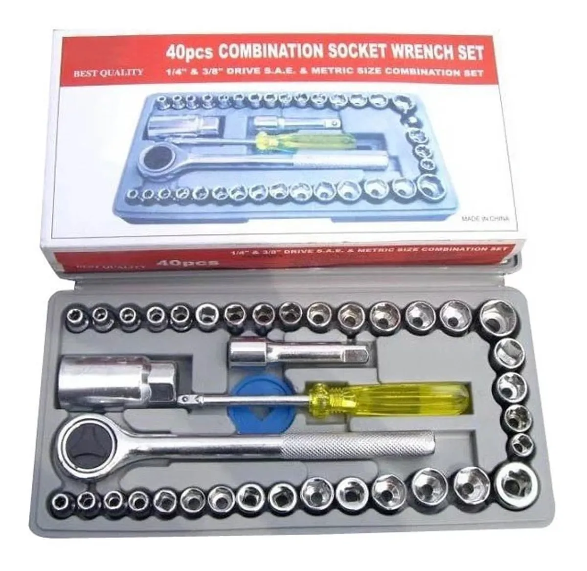 KIT HERRAMIENTA Juego De Copas Ratchet 40 Piezas + Caja - TIENDA Oi