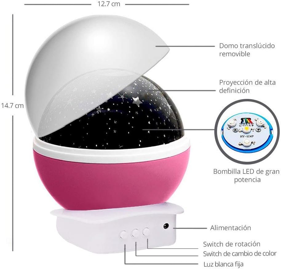 LAMPARA ESTRELLAS Usb proyector pegazo giratorio colores - TIENDA Oi