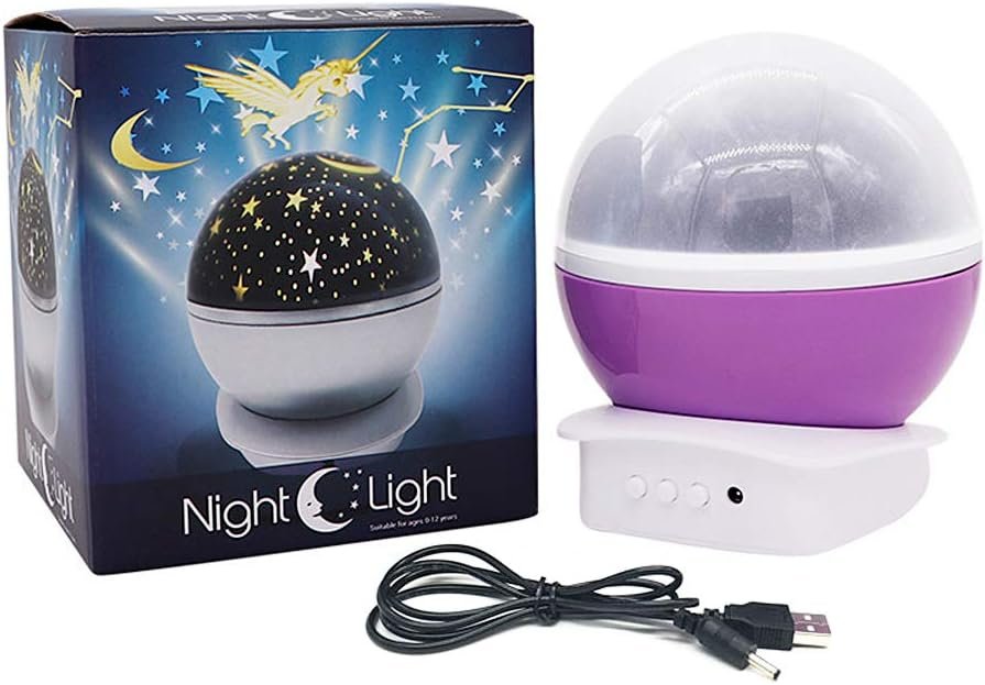 LAMPARA ESTRELLAS Usb proyector pegazo giratorio colores - TIENDA Oi