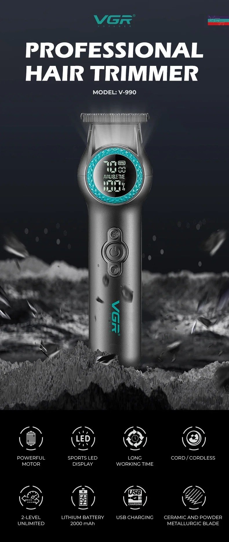 MAQUINA patillera vgr v-990 profesional – TIENDA Oi